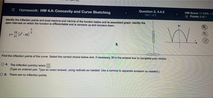 Solved = Homework: HW 4.4: Concavity and Curve Sketching | Chegg.com