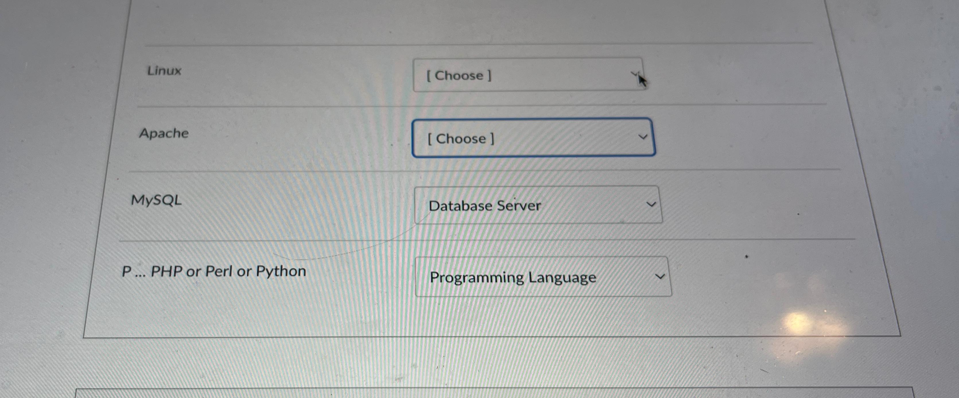Solved LinuxApacheMySQLP... ﻿PHP or Perl or Python | Chegg.com