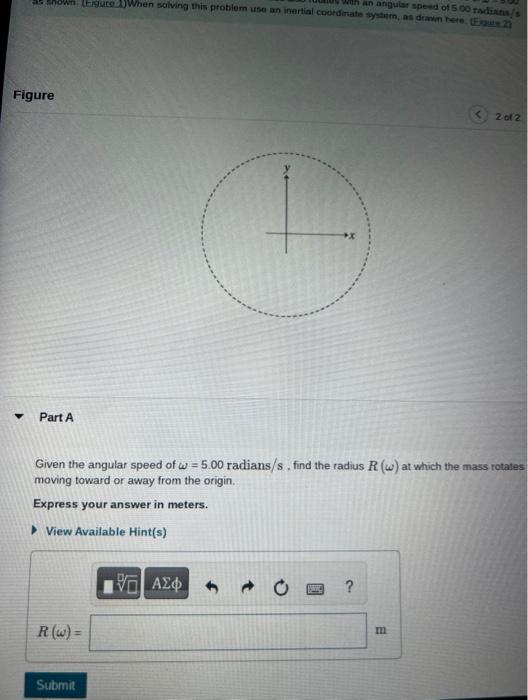 Solved Part B: Assume that, at a certain angular speed w2, | Chegg.com