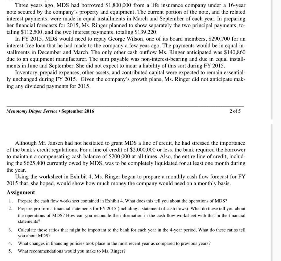 Menotomy Diaper Service ⋅ September 2016 MENOTOMY | Chegg.com