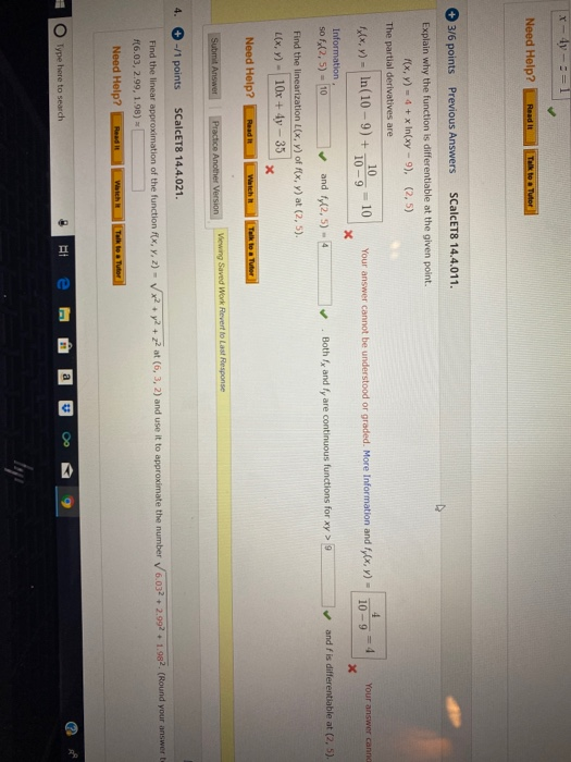 Solved X-4 -=1 Need Help? Read It Talk to a Tutor 3/6 points | Chegg.com