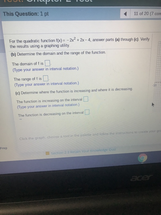 Solved Determine, without graphing, whether the given | Chegg.com