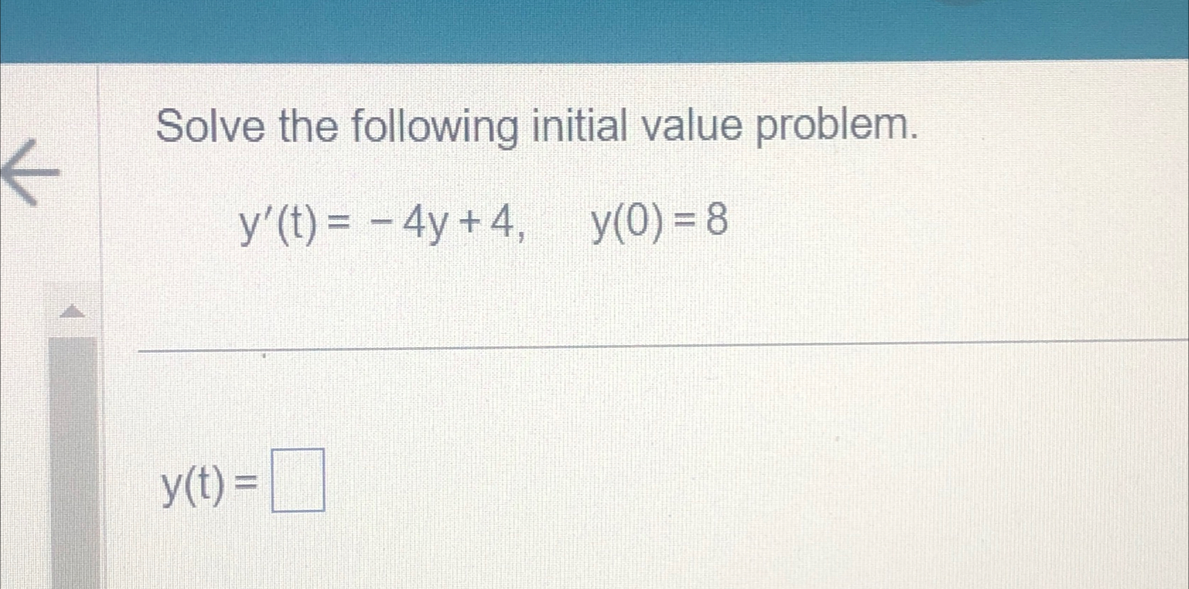 Solved Solve the following initial value | Chegg.com