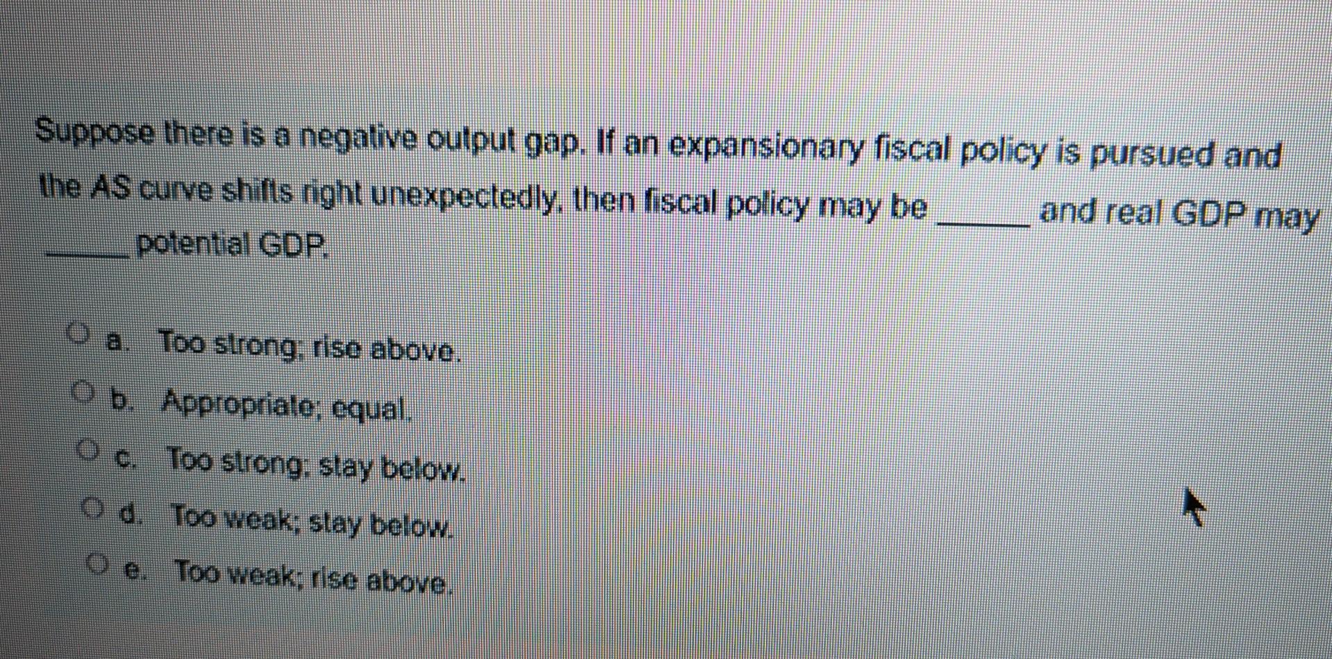 Solved Suppose there is a negative output gap. If an | Chegg.com