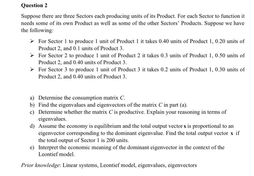 Solved Question 2Suppose there are three Sectors each | Chegg.com