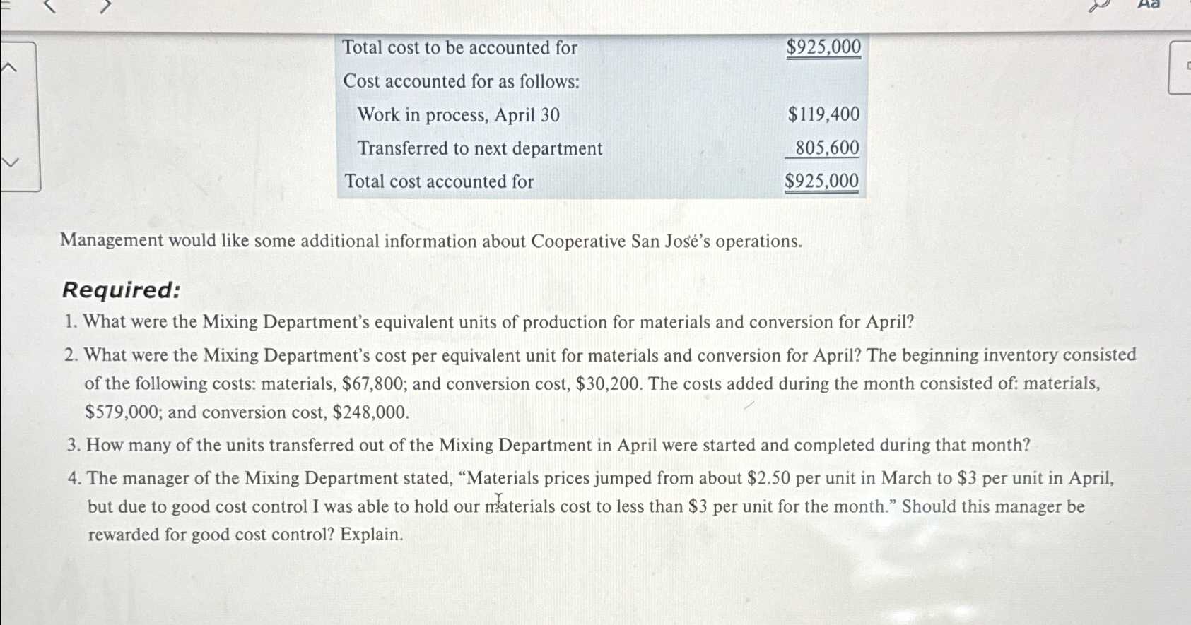 Solved PROBLEM 4-18 ﻿Interpreting a Report-Weighted-Average | Chegg.com