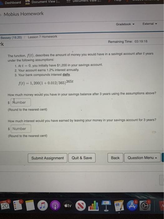 Solved Dashboard Document View ... ocument view Mobius | Chegg.com