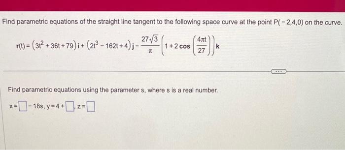 Solved Find parametric equations of the straight line | Chegg.com