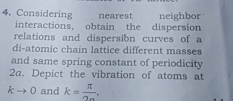 Solved Considering nearest neighbor interactions, obtain the | Chegg.com