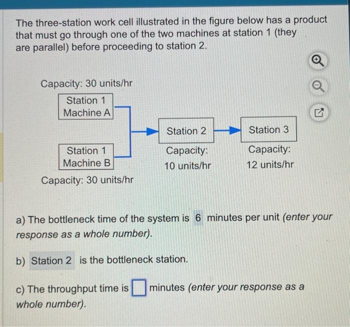 Solved The three-station work cell illustrated in the figure | Chegg.com
