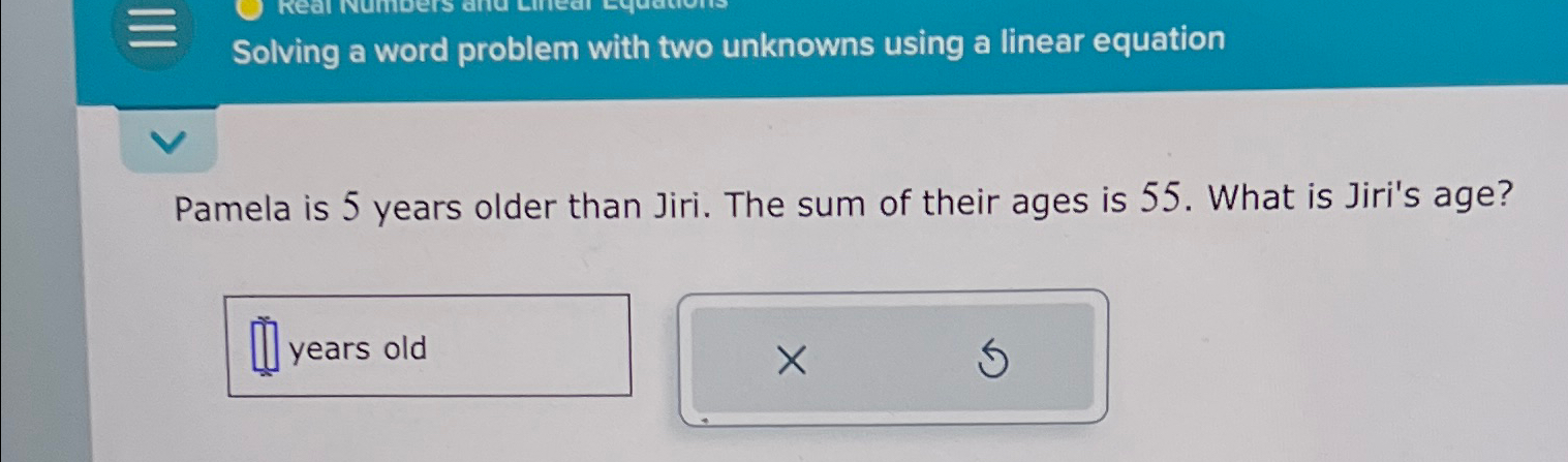Solved Solving a word problem with two unknowns using a | Chegg.com