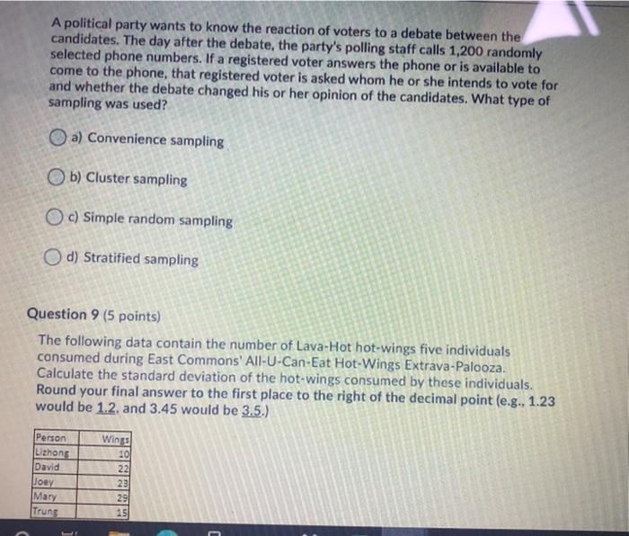 Solved A Political Party Wants To Know The Reaction Of Chegg