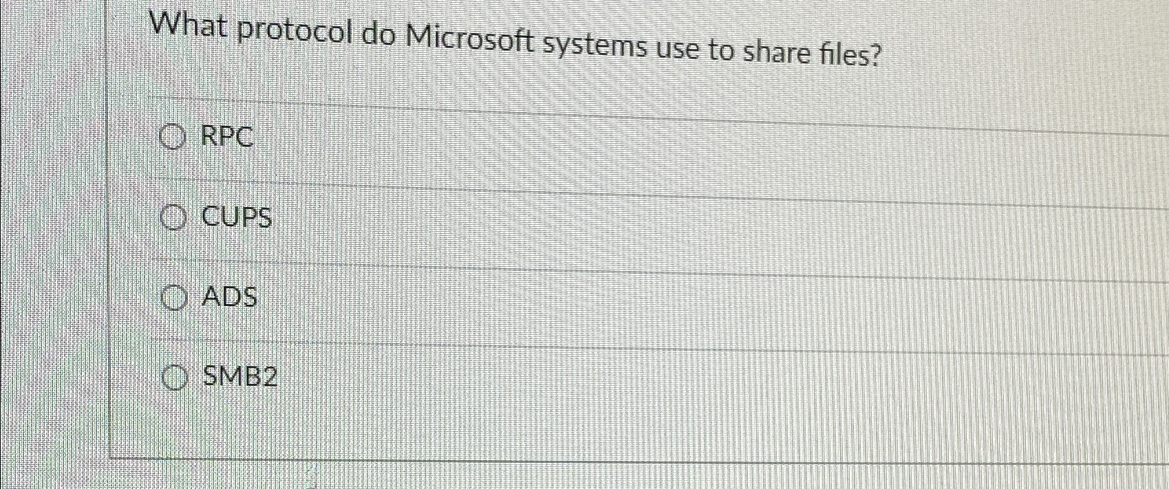 Solved What protocol do Microsoft systems use to share | Chegg.com