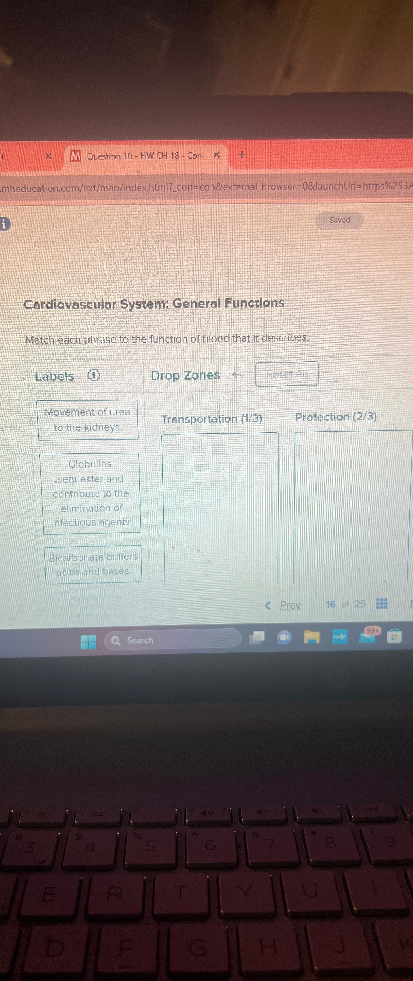 Solved Cardiovascular System: General FunctionsMatch each | Chegg.com