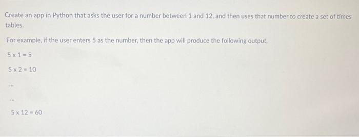 Solved Create an app in Python that asks the user for a | Chegg.com