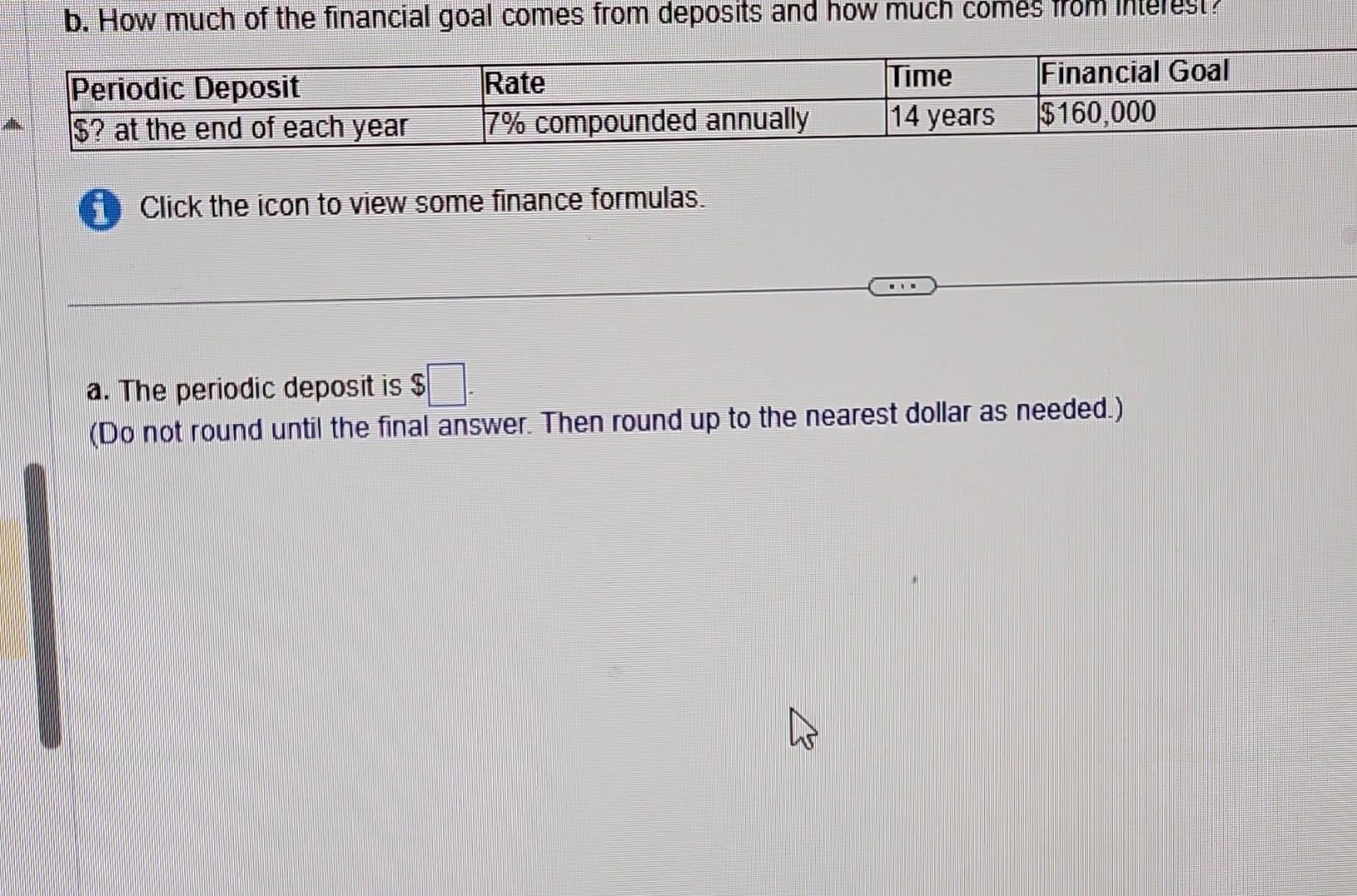 Solved Click the icon to view some finance formulas. a. The | Chegg.com