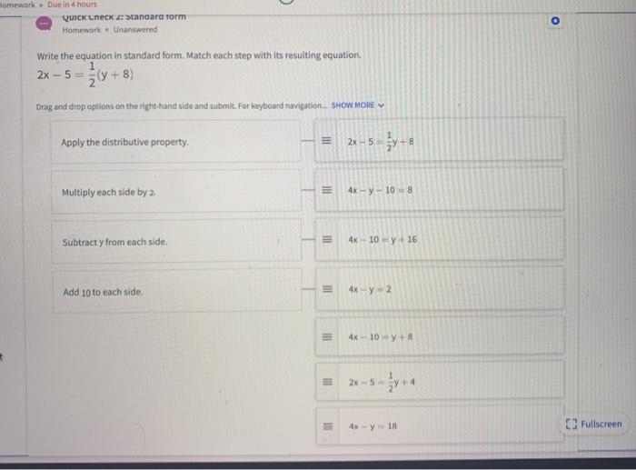 Solved Homework - Due in 4 hours QUICK Check standard form | Chegg.com