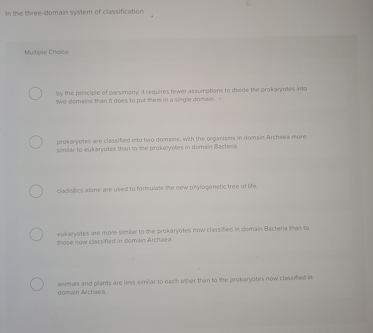 Solved In the three-domain system of classificationMultiple | Chegg.com