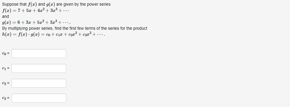 Solved Suppose that f(x) ﻿and g(x) ﻿are given by the power | Chegg.com