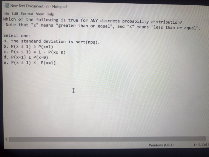 Solved New Text Document (2) - Notepad File Edit Format View | Chegg.com