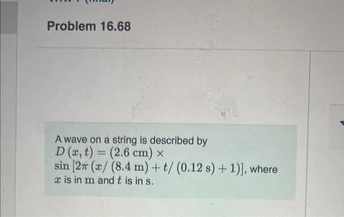 Solved What is the wave speed, frequency, wave number? and | Chegg.com