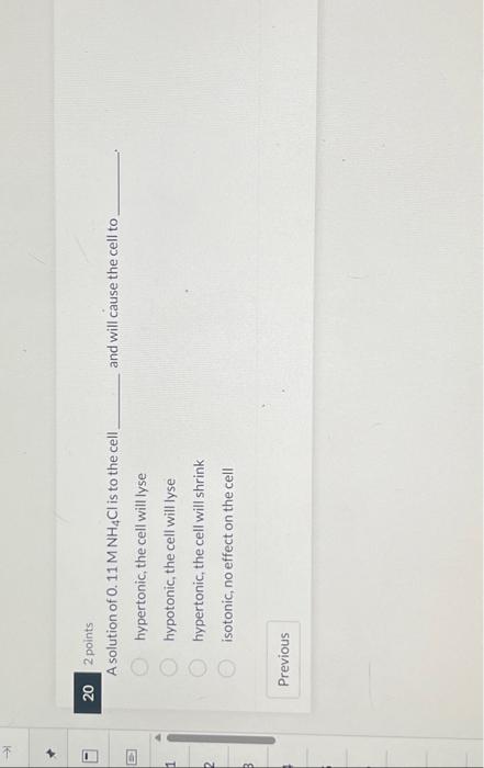 Solved hypertonic, the cell will shrink isotonic, no effect | Chegg.com