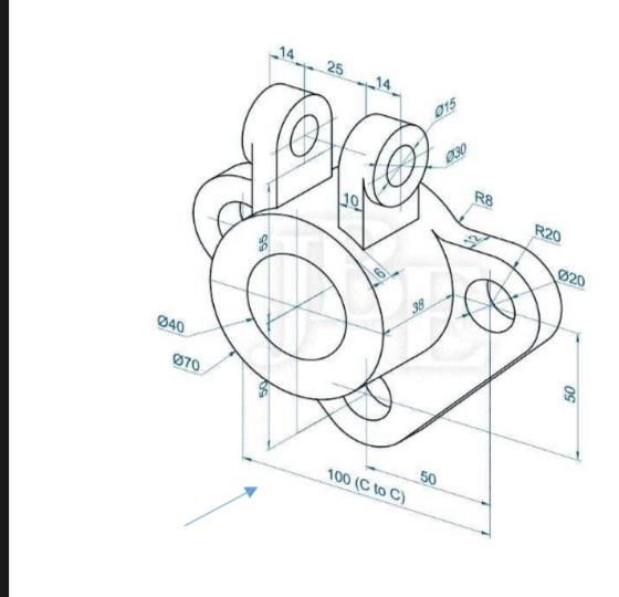 Solved Draw the Right side view on AutoCad with all | Chegg.com