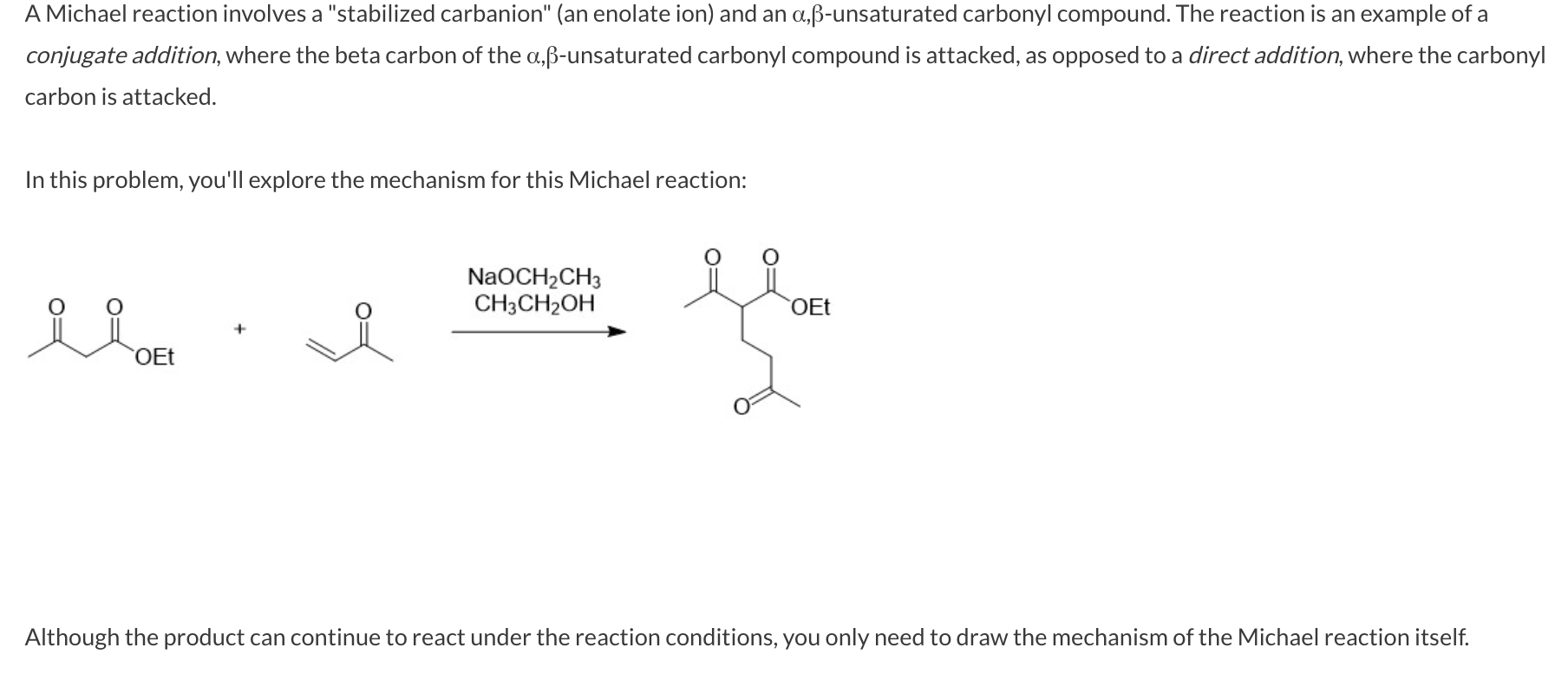 Solved Ask a question...A Michael reaction involves a | Chegg.com
