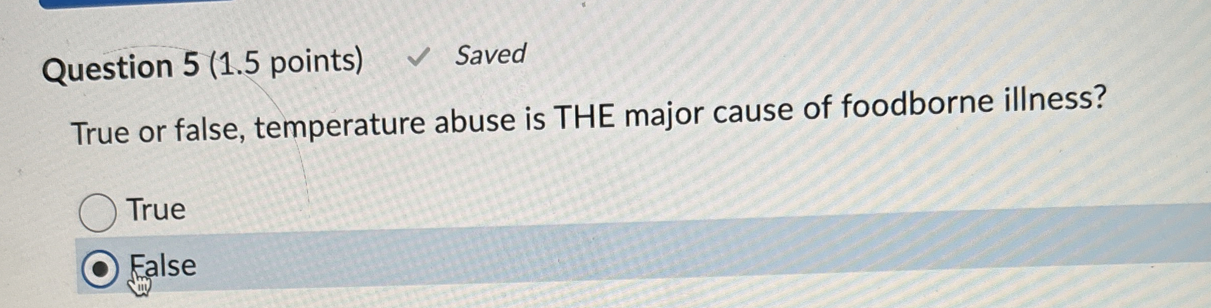 Solved Question 5 (1.5 ﻿points) ﻿SavedTrue or false, | Chegg.com