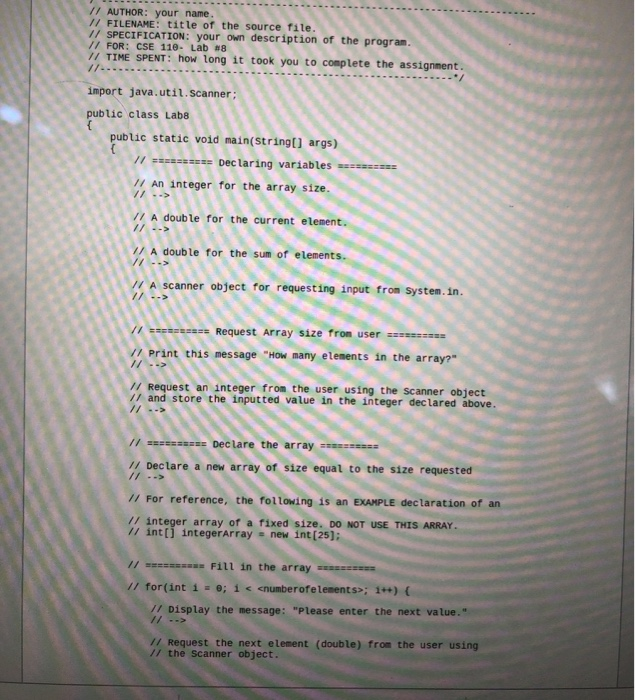 Solved Lab Topics Basics Array Object Use Following Coding Guidelines Declaring Variable