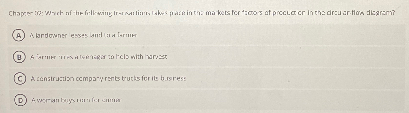 Solved Chapter 02: Which of the following transactions takes | Chegg.com