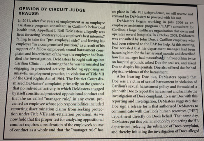OPINION BY CIRCUIT JUDGE KRAUSE: In 2011, after five | Chegg.com