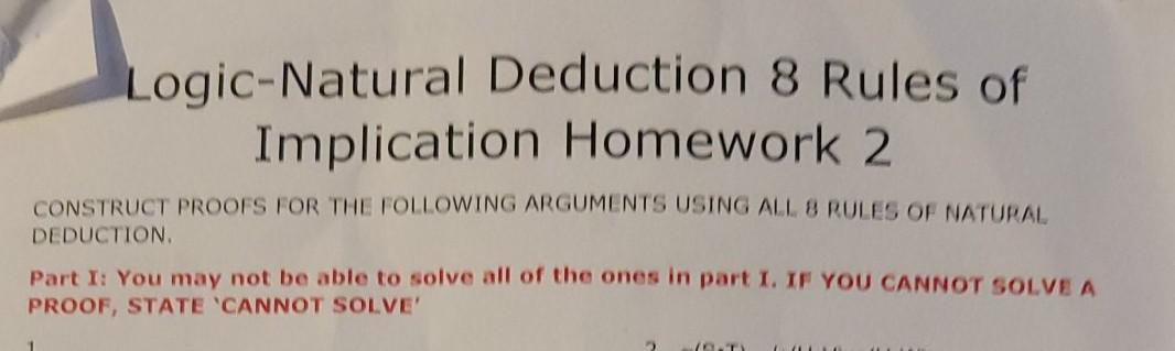 Solved Logic-Natural Deduction 8 Rules of Implication | Chegg.com