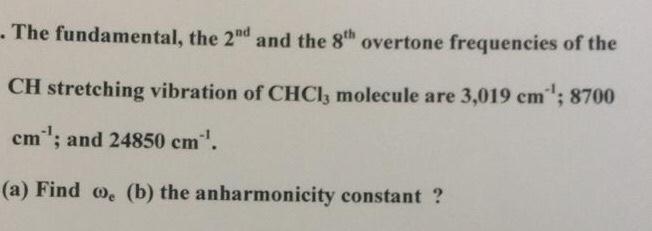 Solved . The fundamental, the 2nd and the 8th overtone | Chegg.com