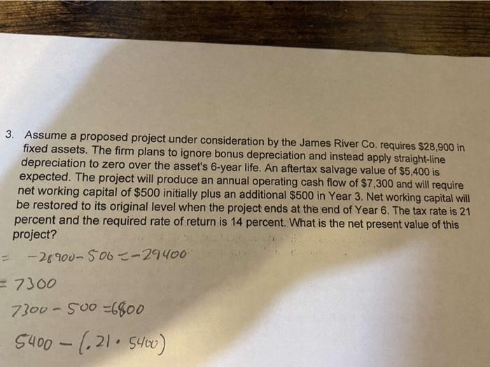 Solved 3. Assume a proposed project under consideration by | Chegg.com