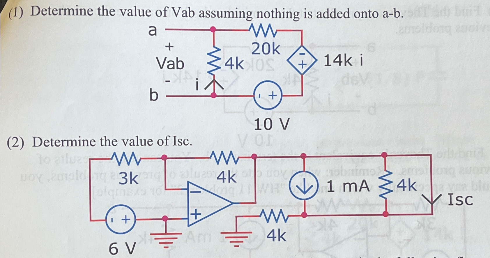 Solved (1) ﻿Determine the value of Vab assuming nothing is | Chegg.com