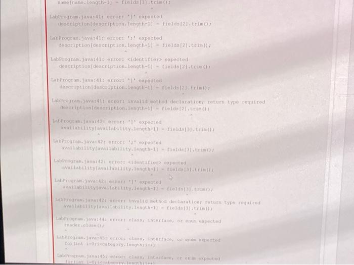 Solved I need help with my java code. I have errors that i | Chegg.com