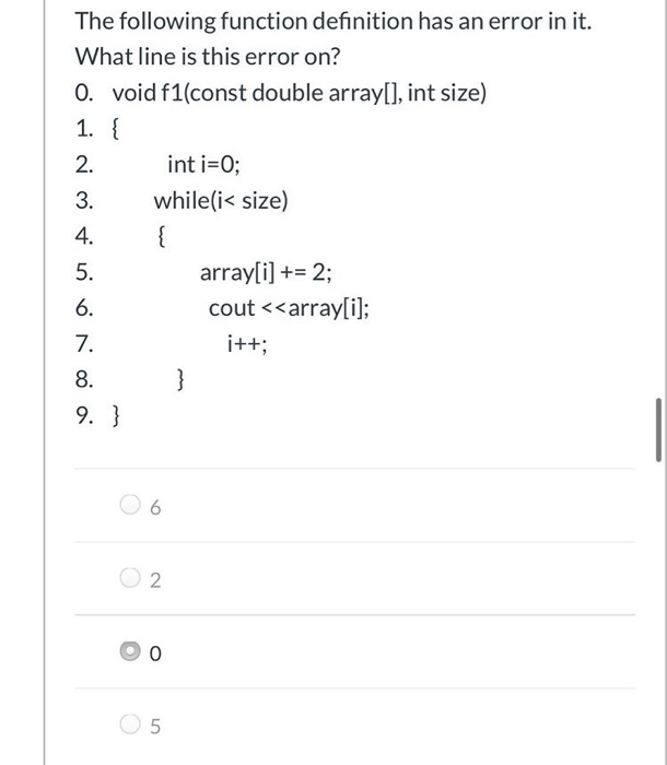 Solved The following function definition has an error in it. | Chegg.com