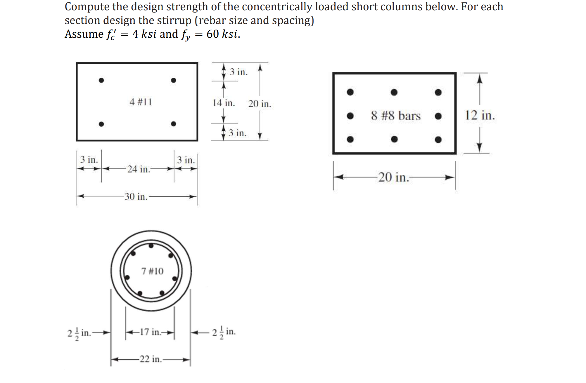 Compute the design strength of the concentrically | Chegg.com