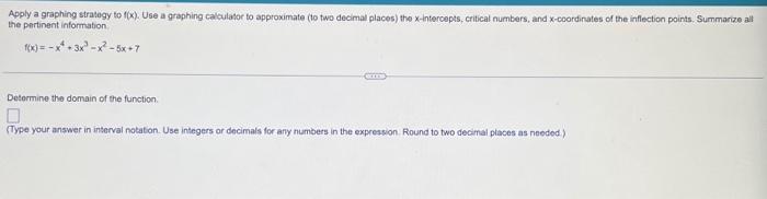 Apply a graphing strategy to f(x). Use a graphing | Chegg.com