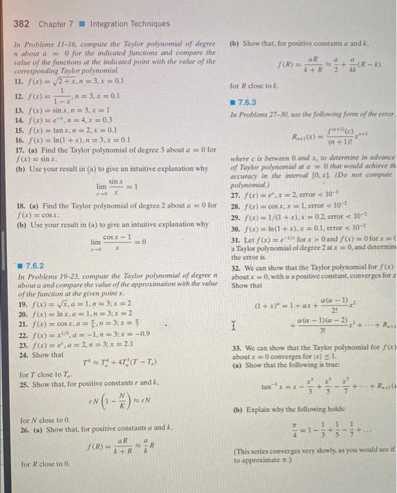Solved In Problems 11-16, compute the Taylor polynomial of | Chegg.com