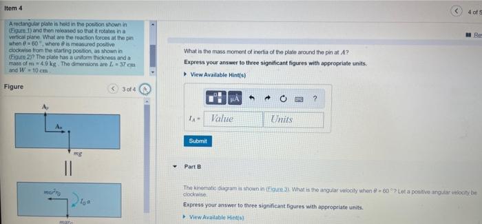 Solved A rectangular plate is held in the position shown in | Chegg.com