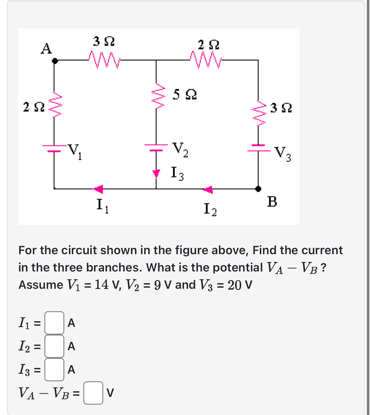 Solved For the circuit shown in the figure above, Find the | Chegg.com