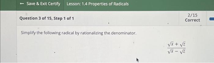 Solved - Save & Exit Certify Lesson: 1.4 Properties of | Chegg.com