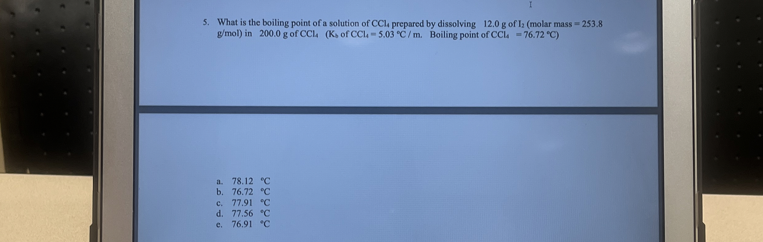 Solved What is the boiling point of a solution of CCl4 | Chegg.com