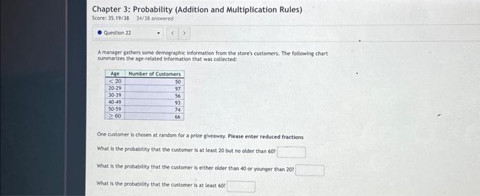Solved Chapter 3: Probability (Addition and Multiplication | Chegg.com
