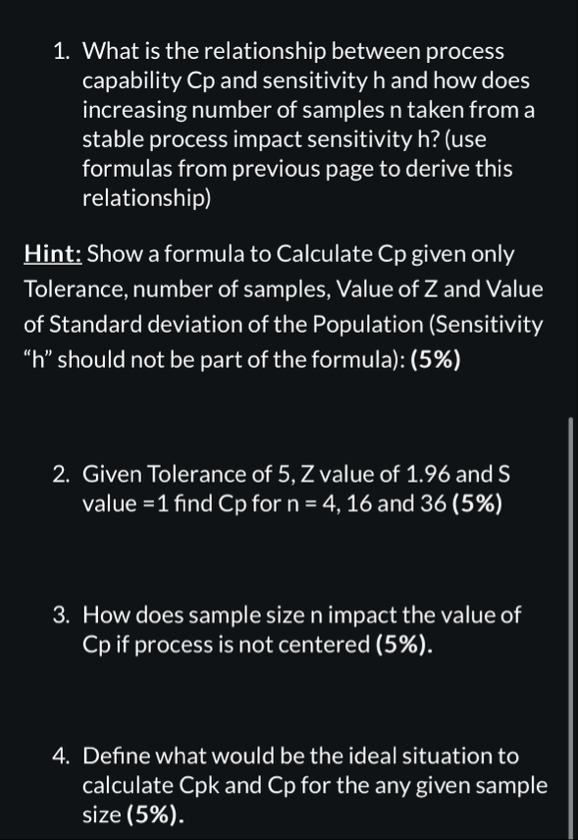 Solved What is the relationship between process capability | Chegg.com