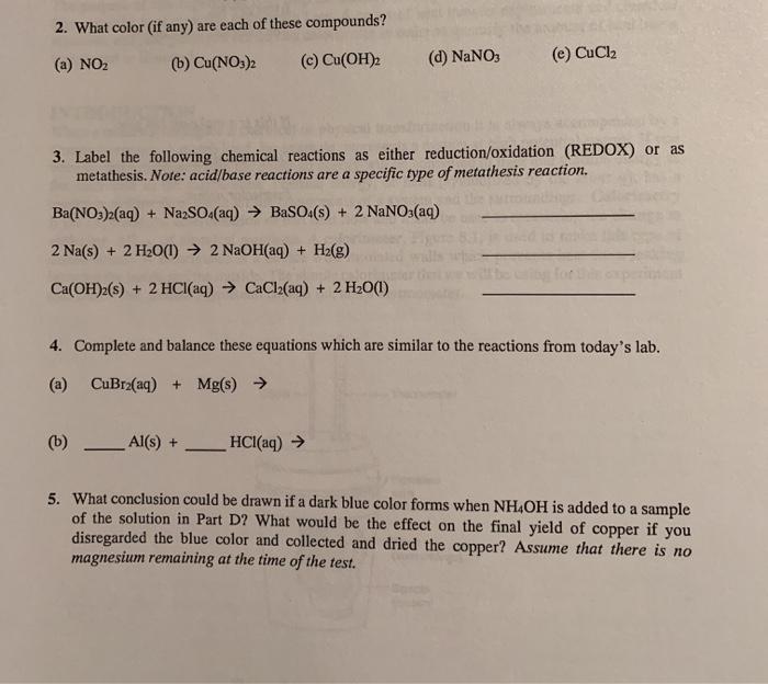 Solved 2. What color (if any) are each of these compounds? | Chegg.com