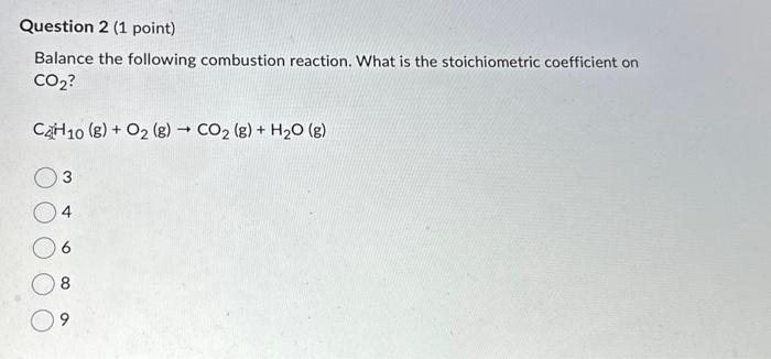 Solved Balance the following combustion reaction. What is | Chegg.com