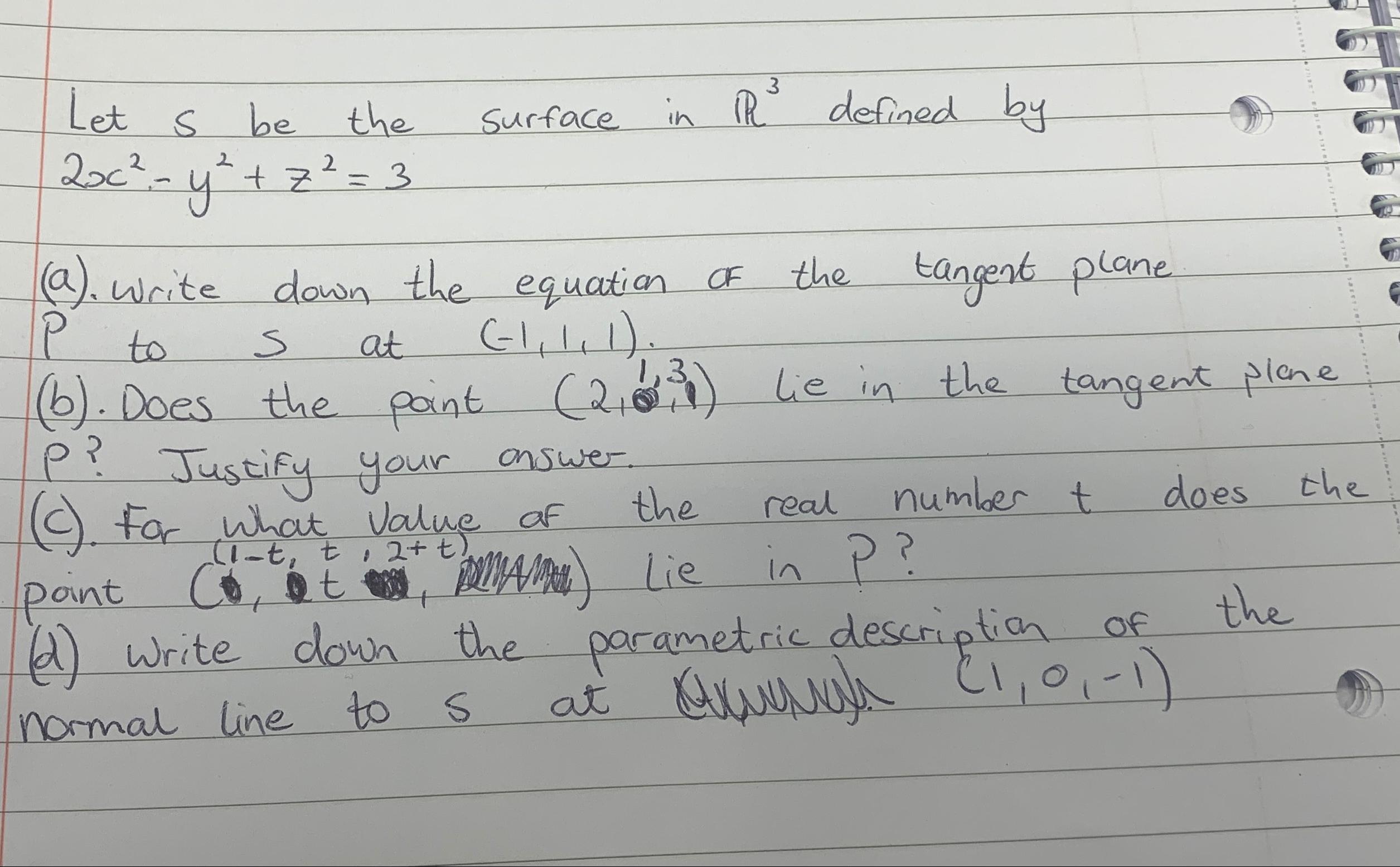 Solved Let S ﻿be the surface in R3 ﻿defined by | Chegg.com